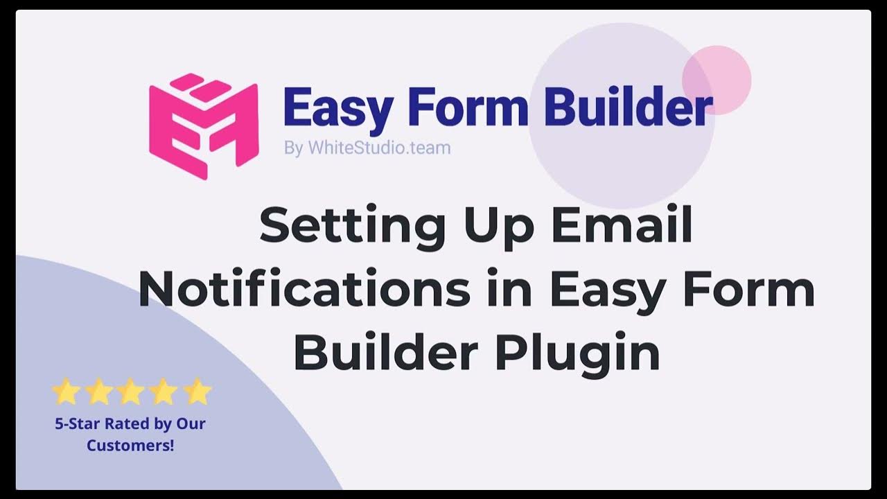 Setting Up Email Notifications in Easy Form Builder Plugin - YouTube