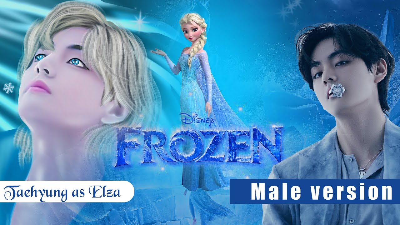 BTS V as Elsa Male version | Disney 'Frozen' realistic Male version with BTS Taehyung drawing ...