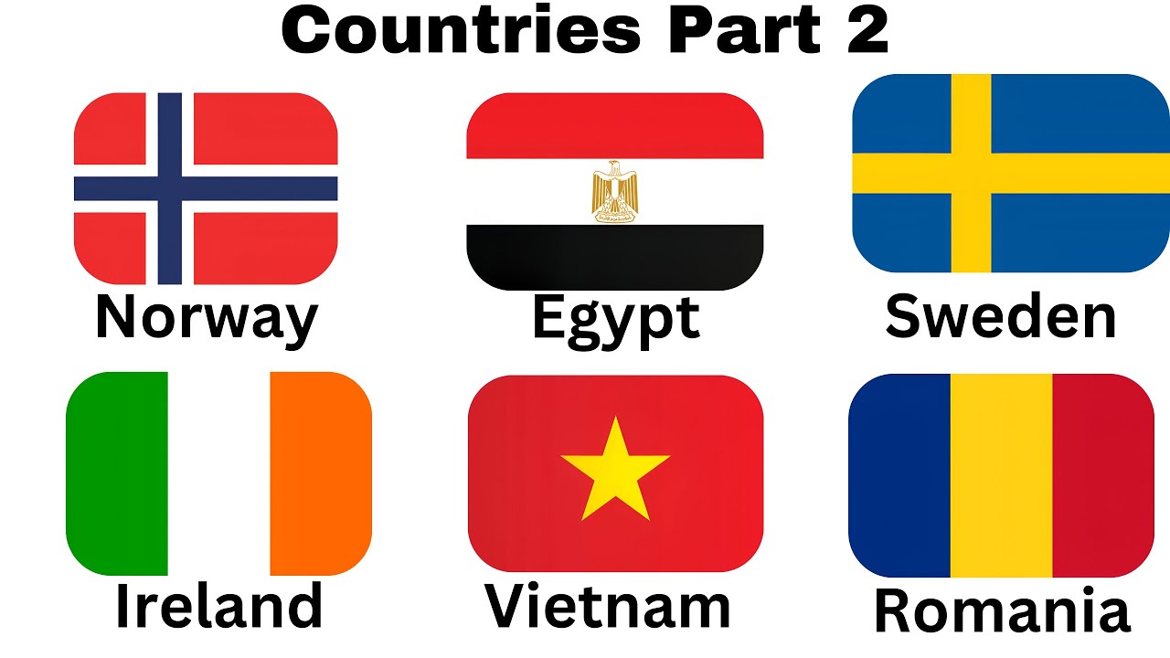 🚩🌎 Country Flags Vocabulary Part 2: Learn Names, Spelling, and ...