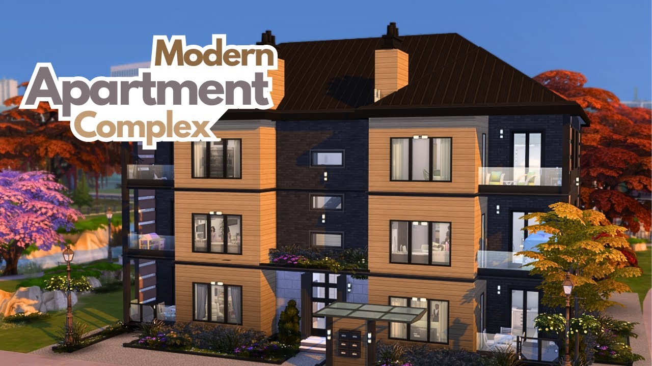 Modern Apartment Complex I The Sims 4 Speed Build (NO CC) - YouTube