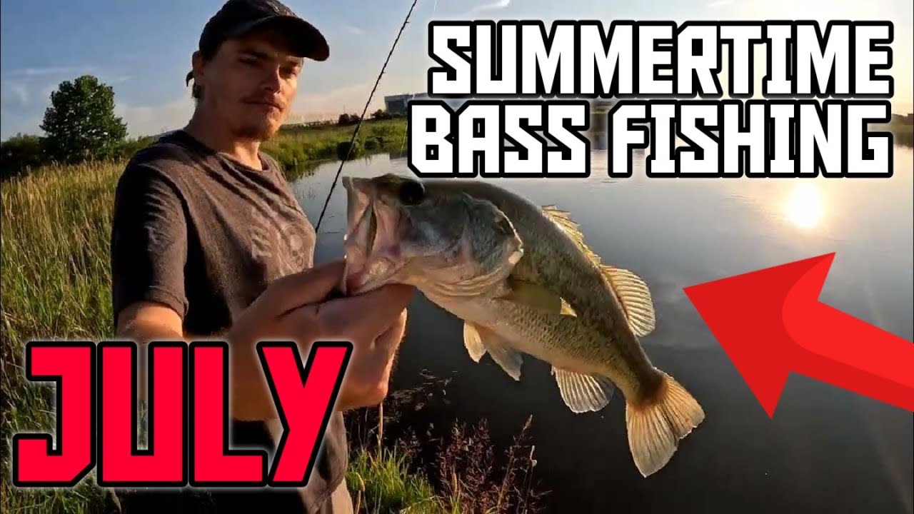 From Sunset to Night BASS FISHING During HOT July Summertime - YouTube