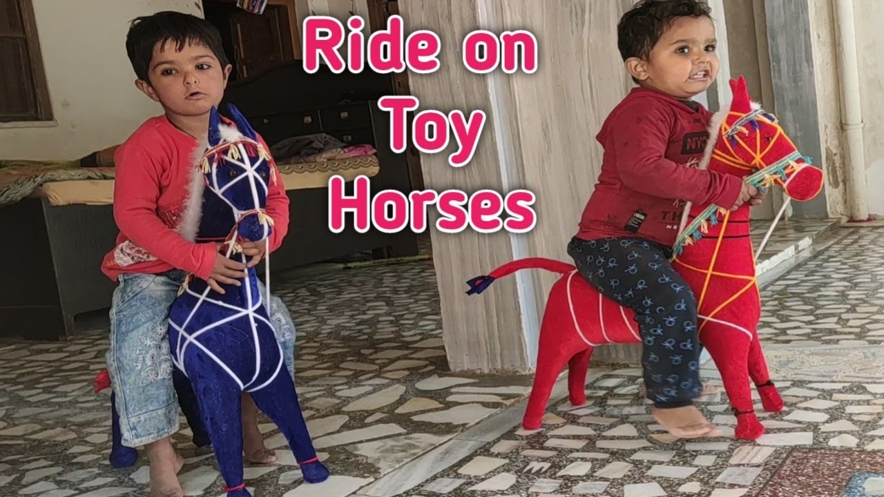 Beautiful two horses Red & blue | Ride on Toy Horses | Horse toys ...