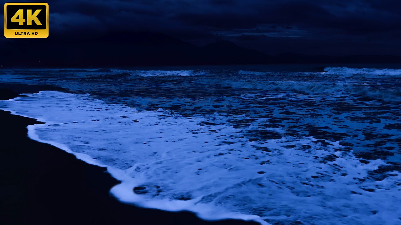 Ocean Waves For Deep Sleep | Deep Blue Night Ocean Sound Helps You Fall ...