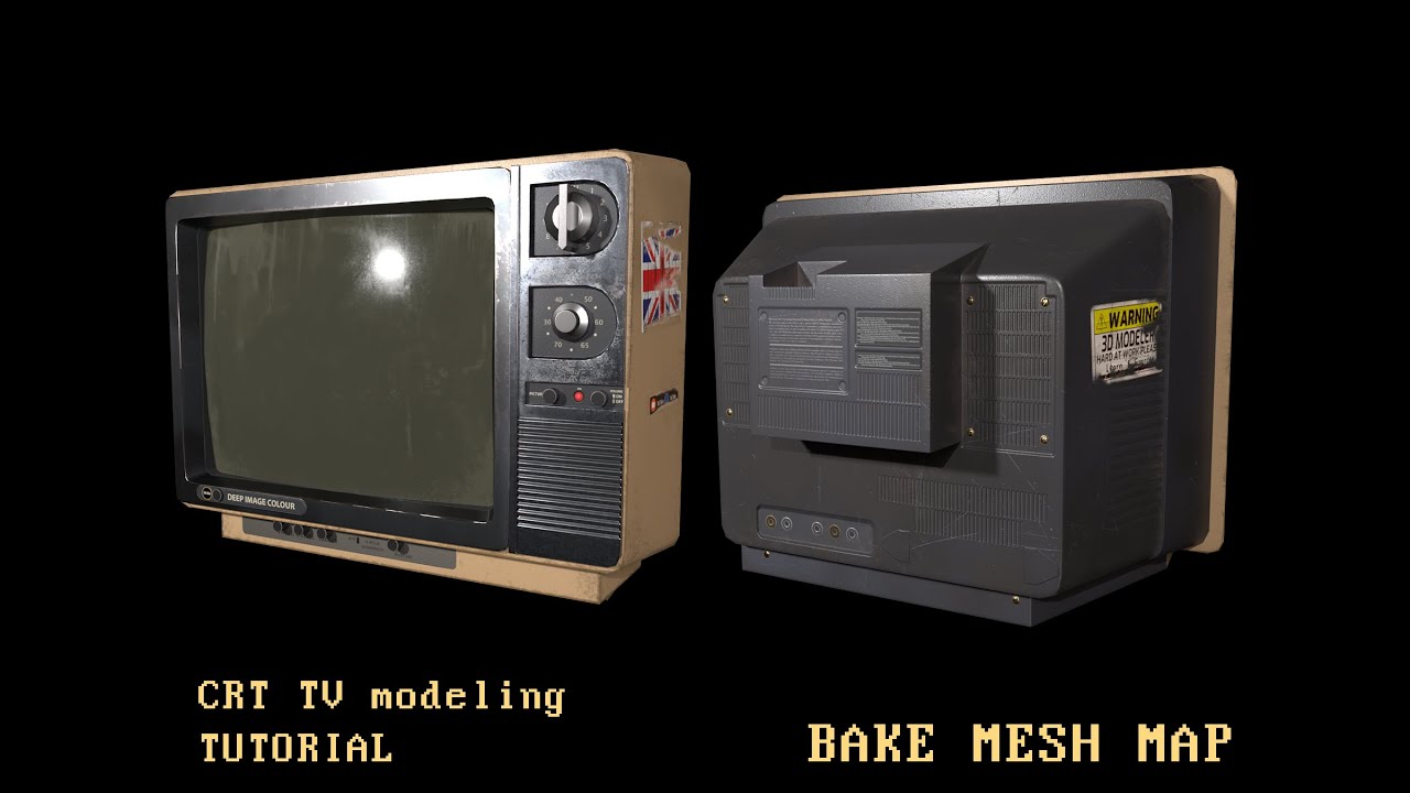 3D Maya cơ bản - Hướng dẫn model cái TV CRT P.05 - Bake map - YouTube