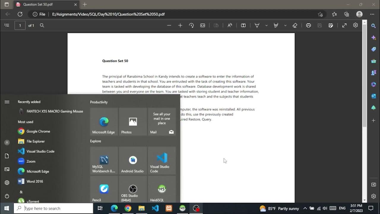 Using MySQL Workbench Software or HediSQL Software to create a table in the database - YouTube