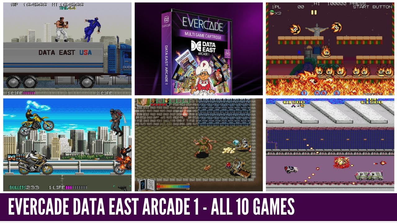 Evercade Data East Arcade 1 (Gameplay from All 10 Games) - YouTube