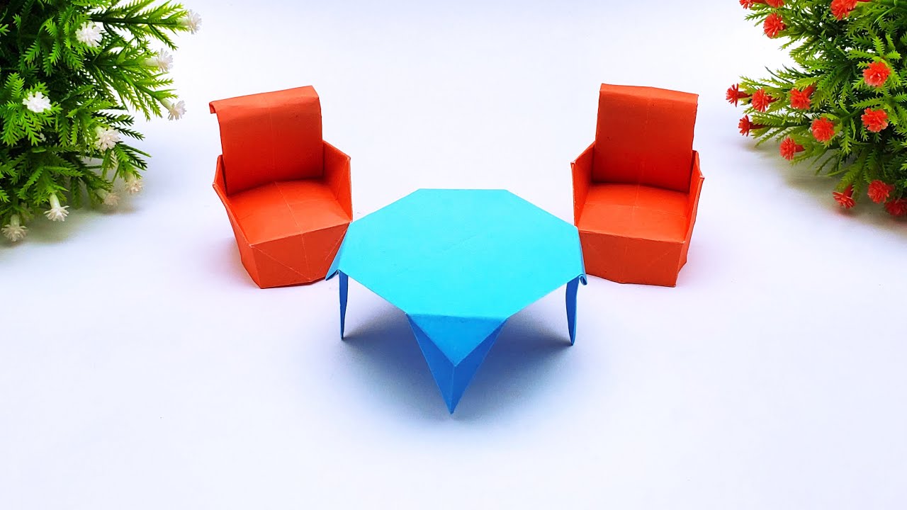 Handmade DIY Mini Paper Dining Table & Chair | Easy Paper Charming ...