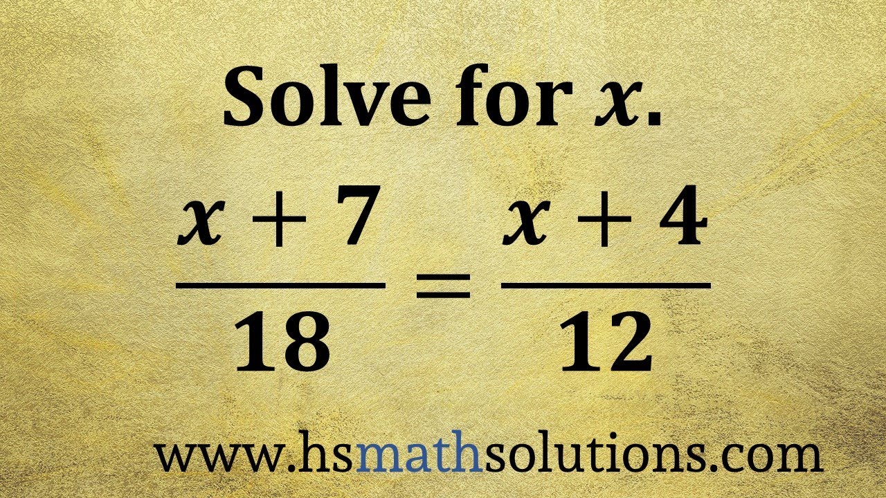Solving a Proportion with Binomials (Example) - YouTube