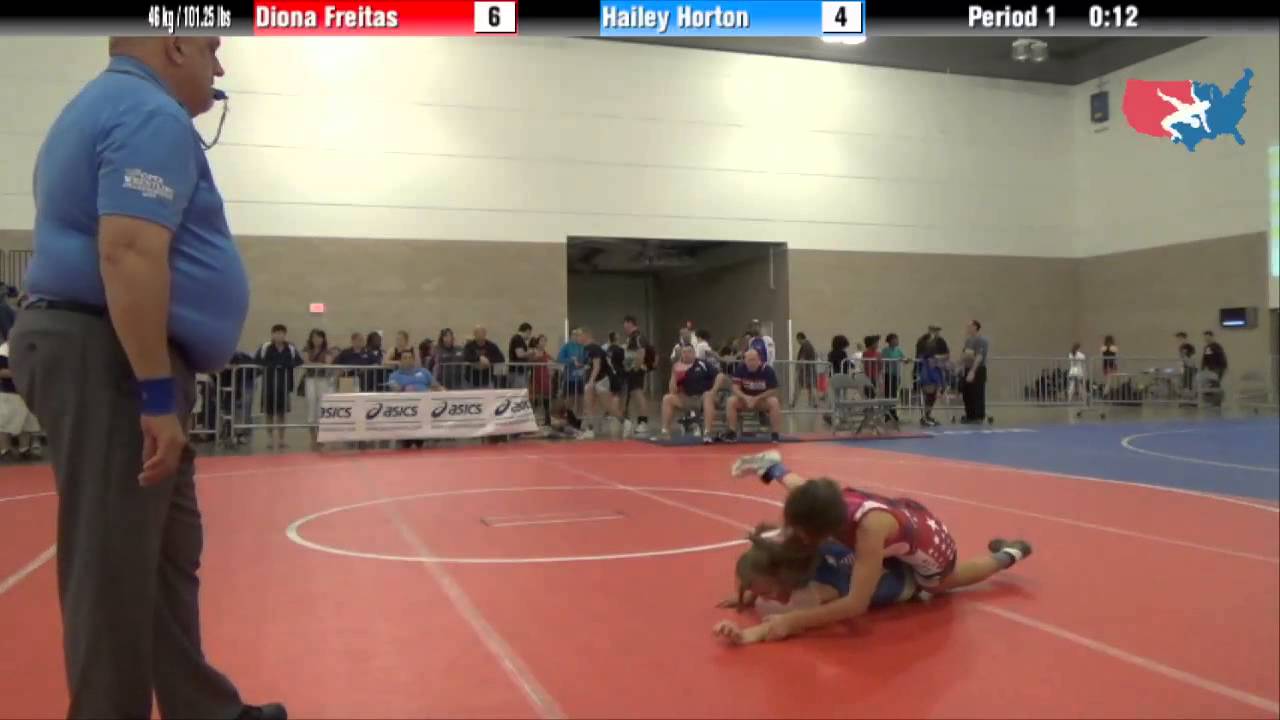 FILA Cadet 46 kg / 101.25 lbs - Diona Freitas vs. Hailey Horton - YouTube