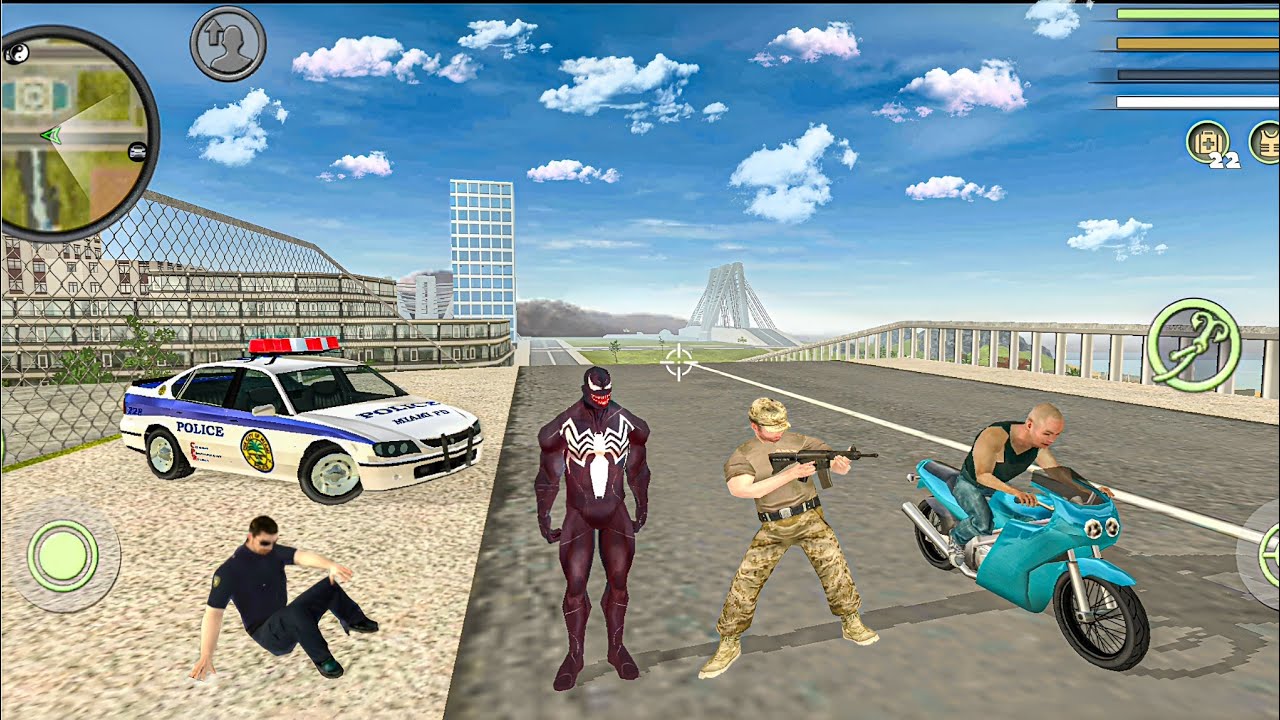 Drive Police Car in the City Of Venom Spider Rope Hero Vice Town ...