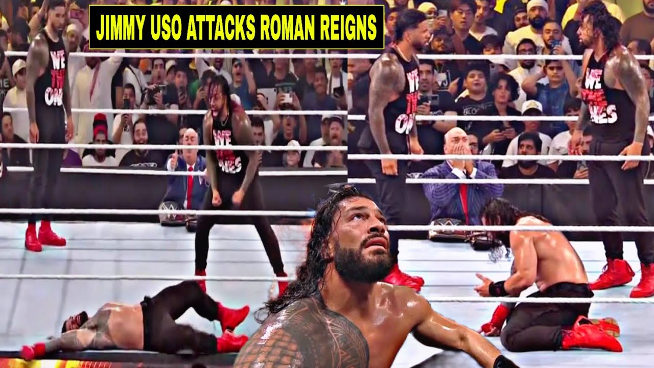 Jimmy Uso Attacks Roman Reigns।Jimmy Uso delivers A Super Kick To Roman ...