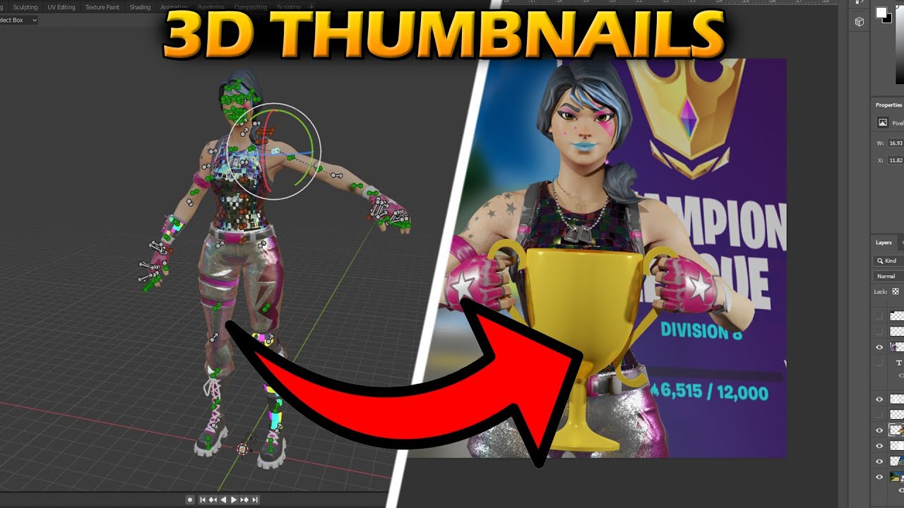 How to make 3D Fortnite thumbnails (Blender 3D) - YouTube