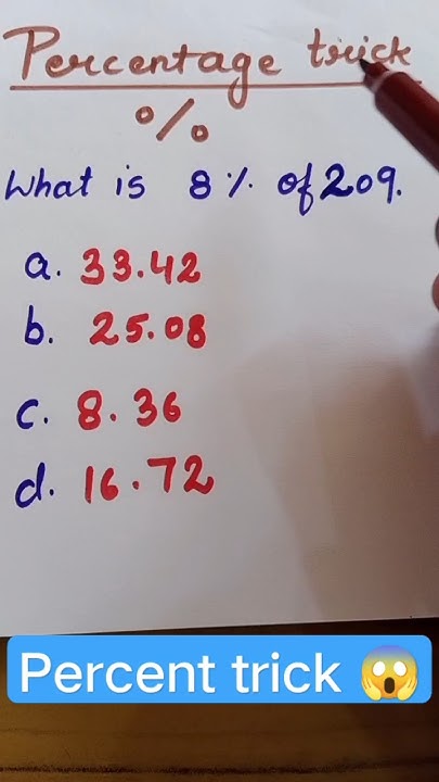 Percentage hack 😱 -- Math Shortcut tricks - YouTube