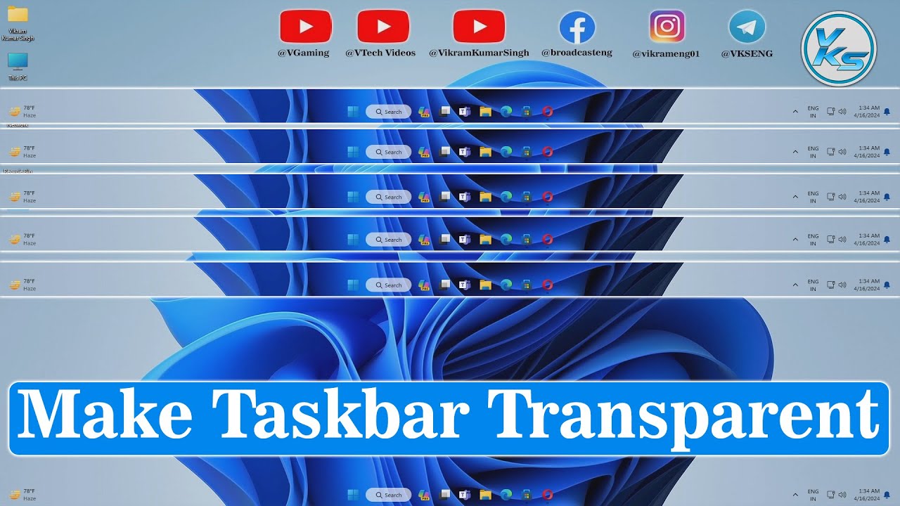 How To Make Taskbar Transparent in Windows 11/10 - YouTube