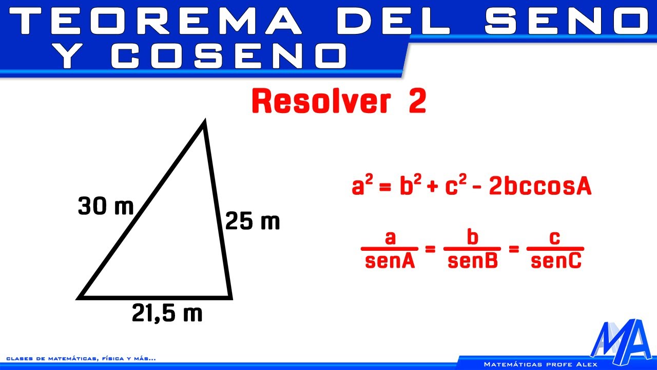 Teorema del seno y coseno | Resolver un triángulo 2 - YouTube