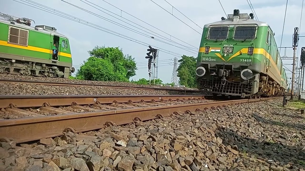 WAG 9 TWIN BROTHERS is pulling Empty Freight Train in full throttle ...