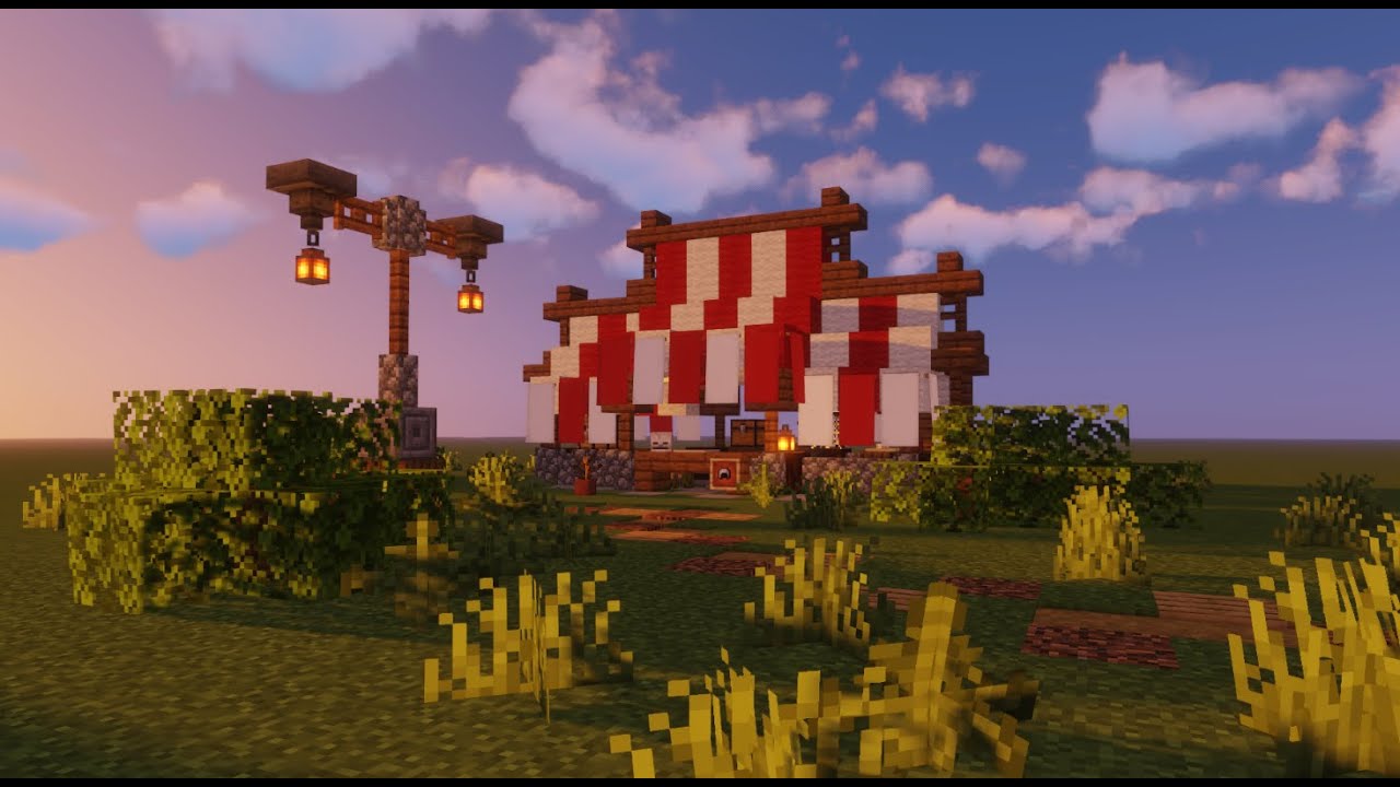 Minecraft | How To Build a Medieval Market Stall - YouTube