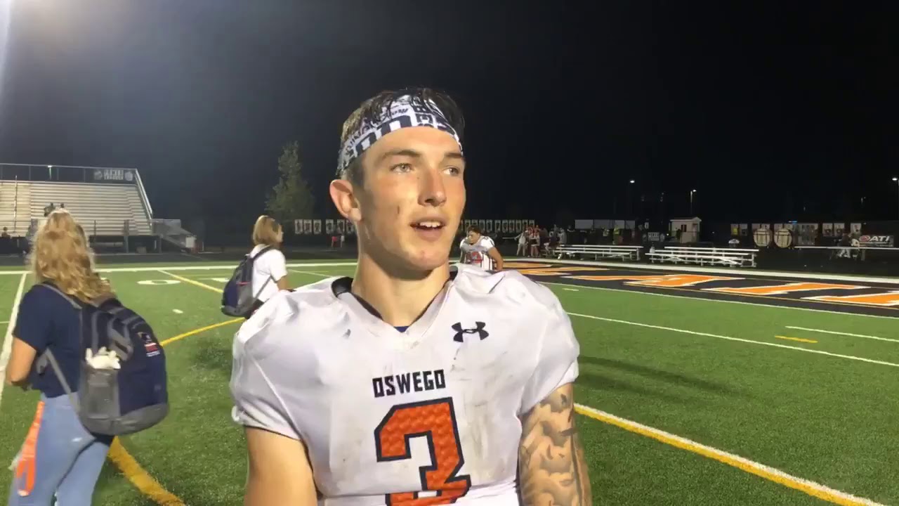 Oswego WR Jack Lemke after a big Week 4 win - YouTube