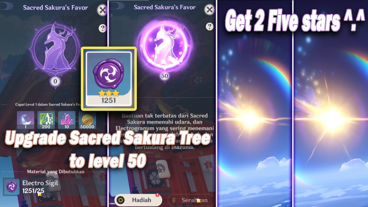 1250 ELECTRO SIGIL | UPGRADE SACRED SAKURA TREE TO LEVEL 50 | BONUS ...