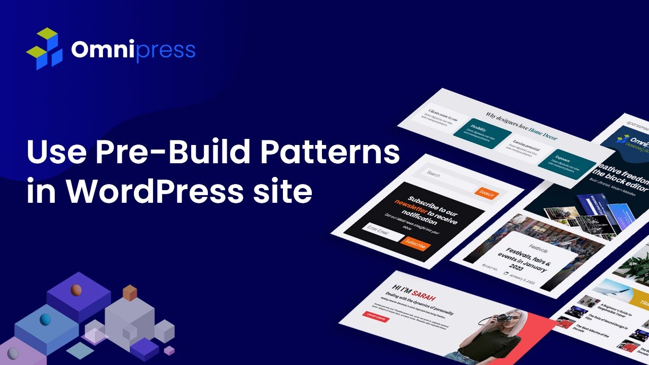 How to insert Omnipress Pre-Build Pattern in your WordPress site. - YouTube