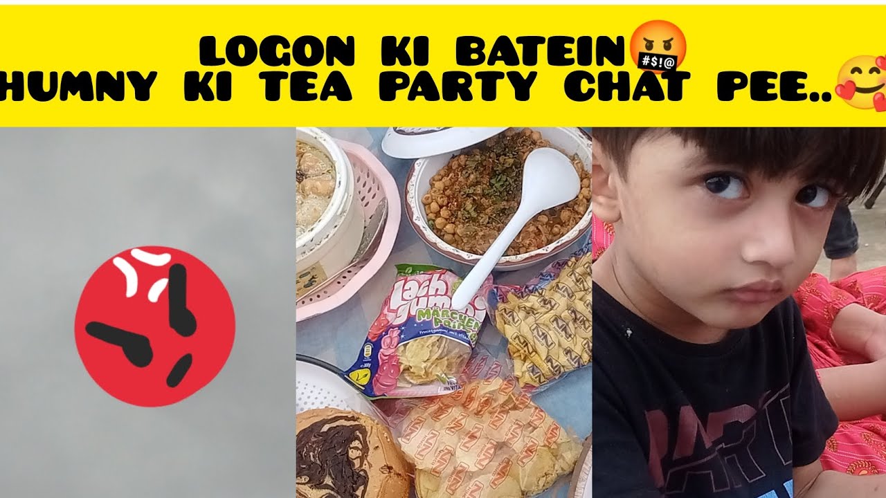 Tea party with my family freindz😀maza agya chat pe🥰🥳#familyvlog - YouTube