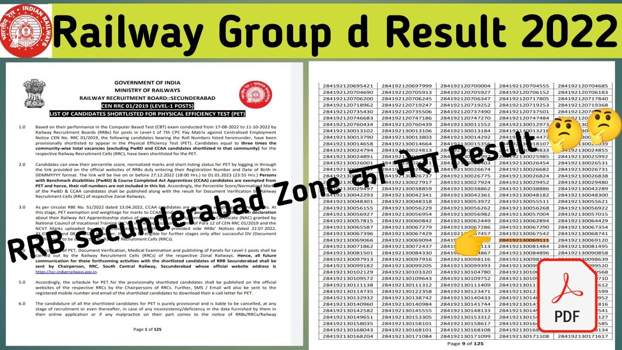 group d result 2022 | rrc group d result | RRB GROUP D RESULT OUT - YouTube