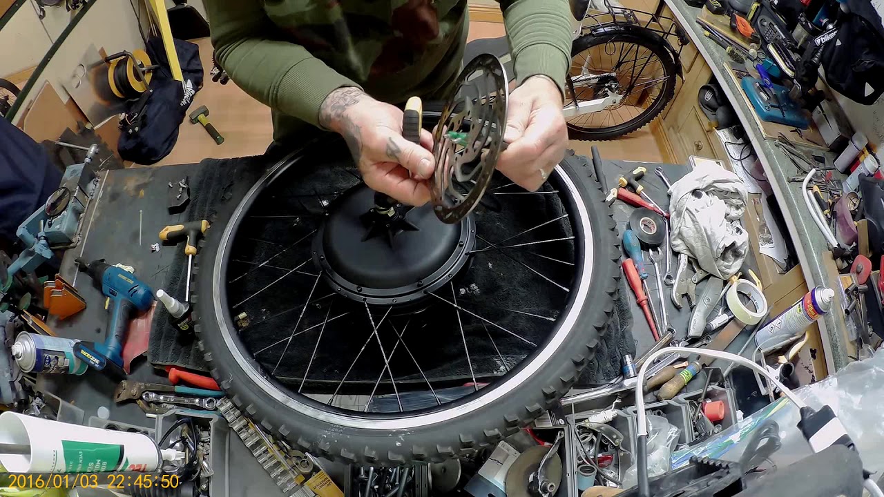 HOW TO EASILY FIT A BRAKE DISC TO ELECTRIC HUB MOTOR - YouTube
