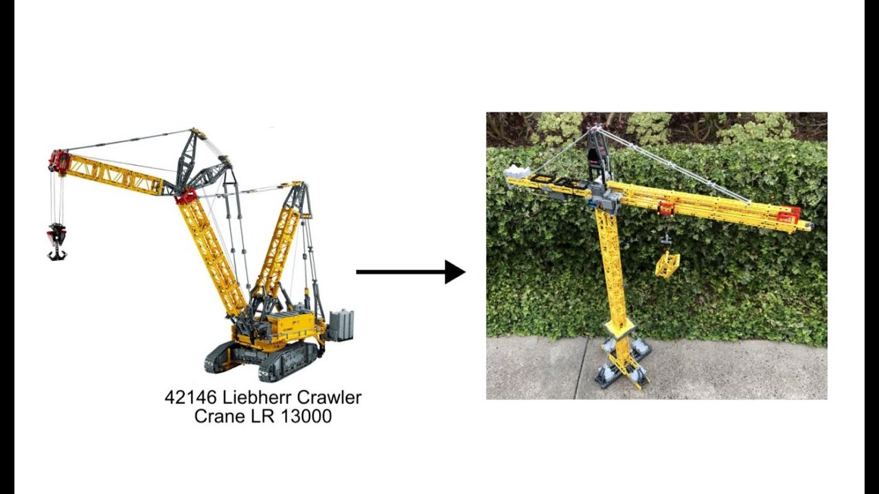 MOC Tower Crane built from Lego 42146 Liebherr Crawler Crane LR 13000 ...