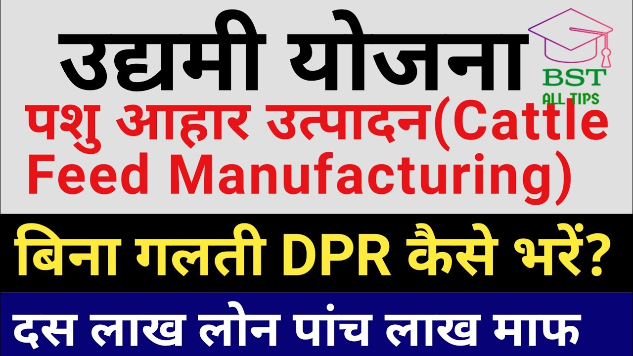 How to fill up DPR FORM ।पशु आहार उत्पादन । Cattle Feed Manufacturing ...