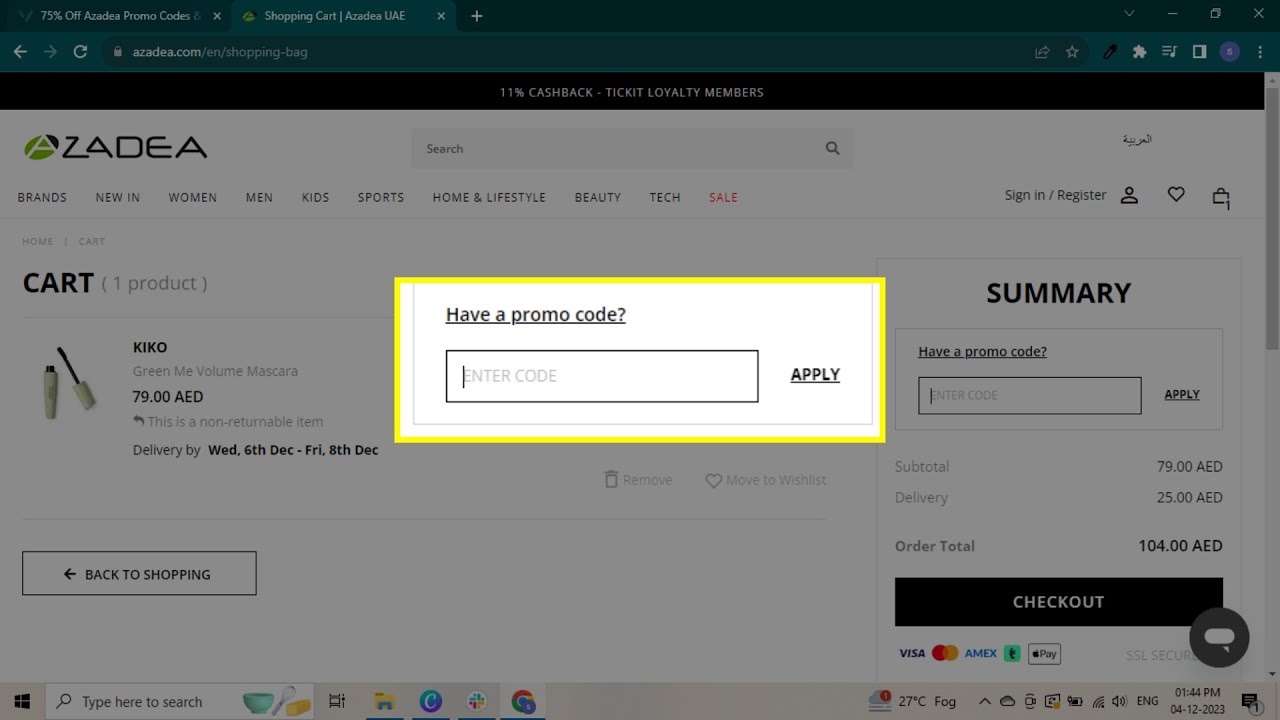 How To Apply Azadea discount code - YouTube