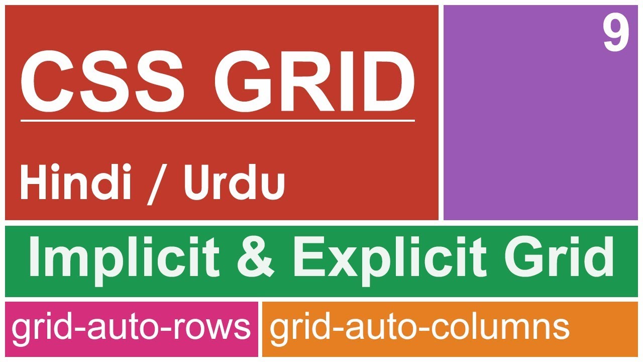 CSS Grid Implicit & Explicit Grid Tutorial in Hindi / Urdu - YouTube