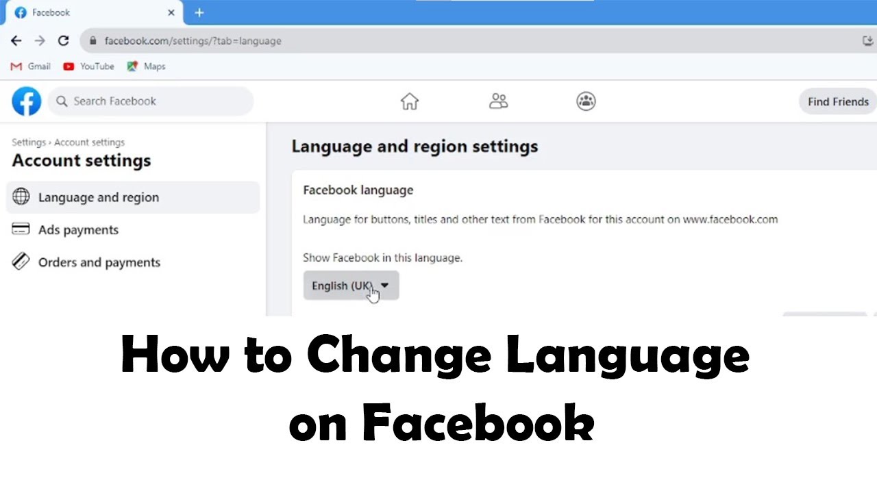 How to Change Language on Facebook (Solved) - YouTube