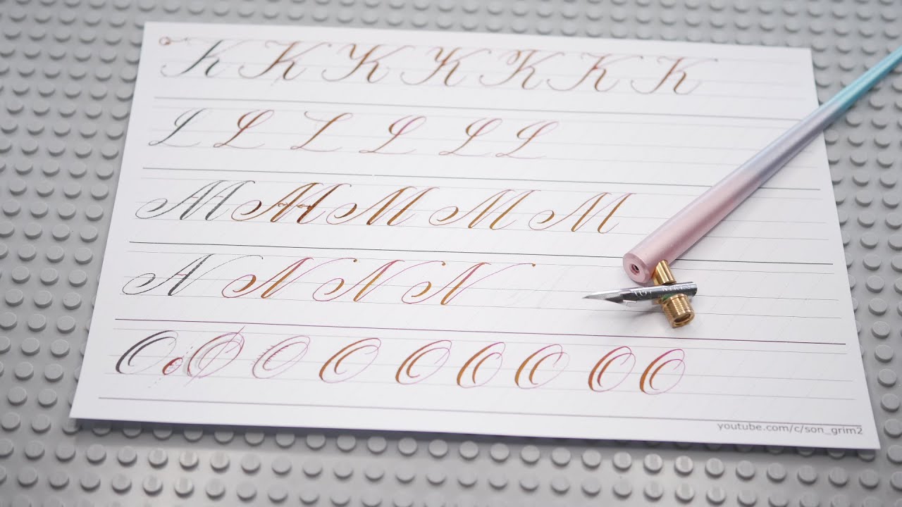 카퍼플레이트 영문캘리 대문자 K,L,M,N,O - copperplate calligraphy capital letter ...