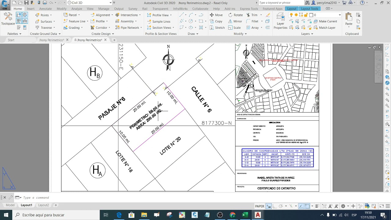 SESION 5 COMPARACION ENTRE DATUM PSAD 56 Y WGS84 COORDENADAS UTM PLANO ...