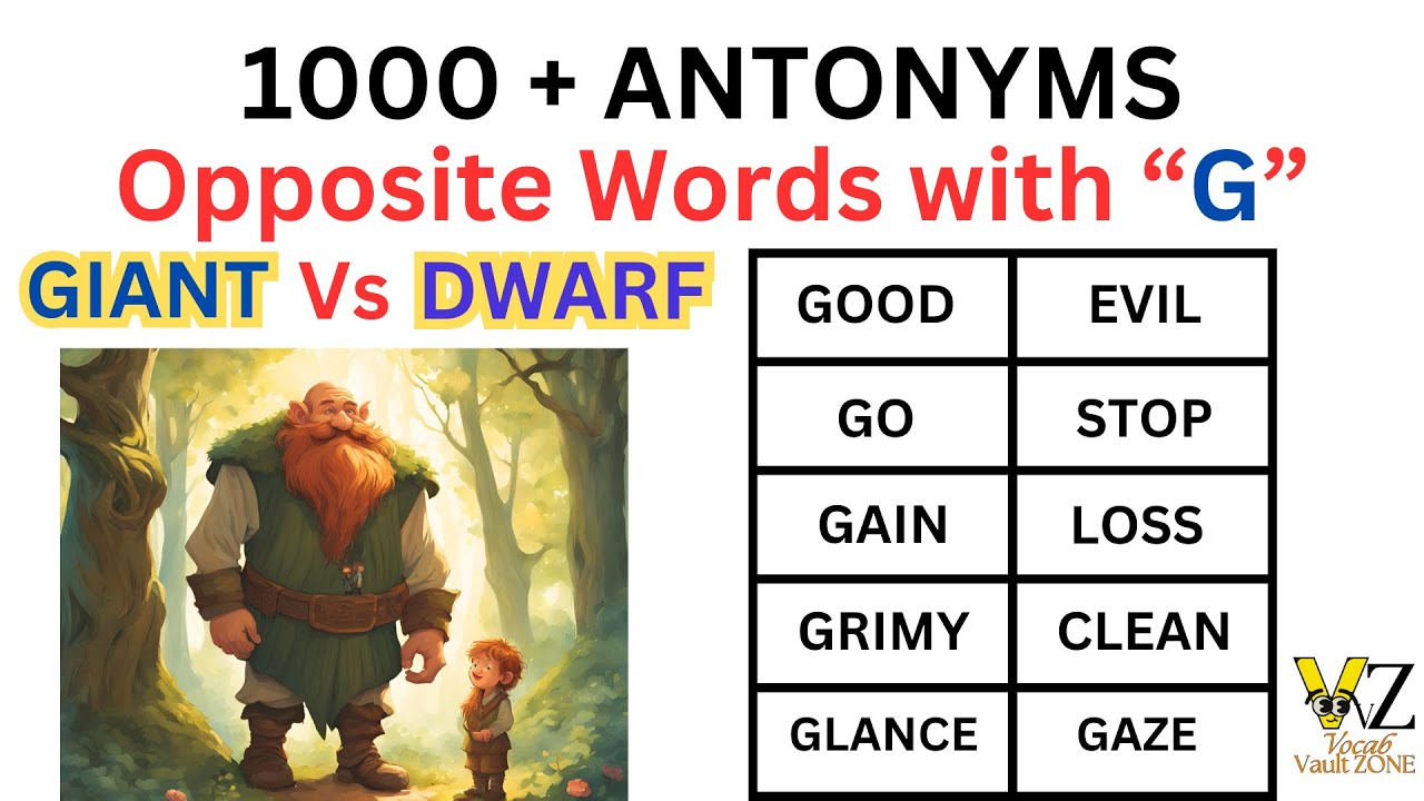 Opposite Words with G #antonyms - YouTube