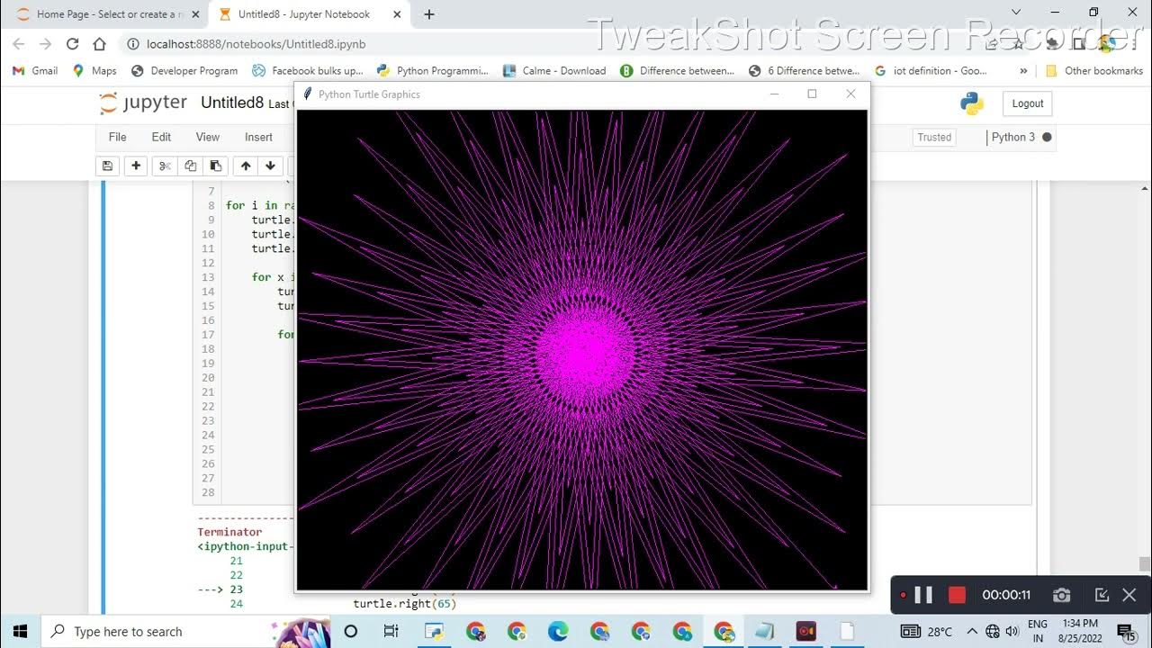 Awesome Design 25 Python Turtle Graphics Python For Beginners Poojapatel Youtube