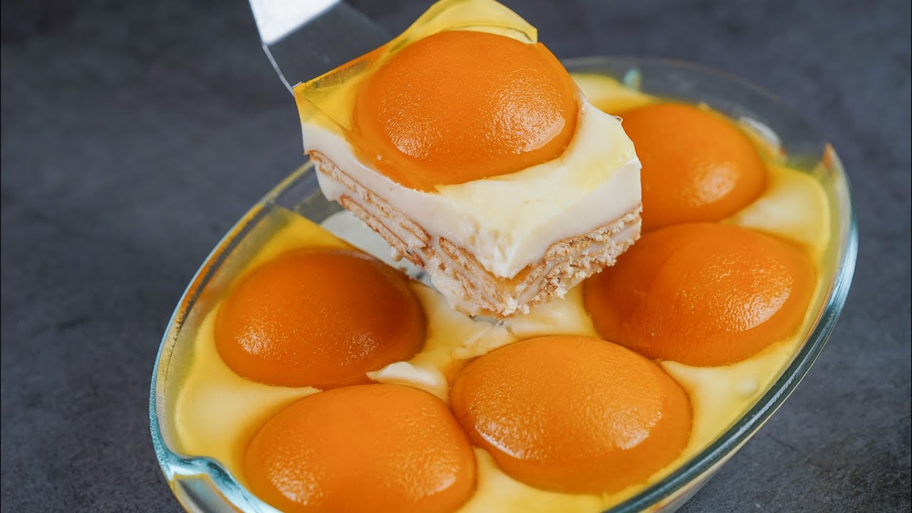 Peach Pudding Recipe | No Bake Peach Fruit Dessert Recipe | Peach Jello ...