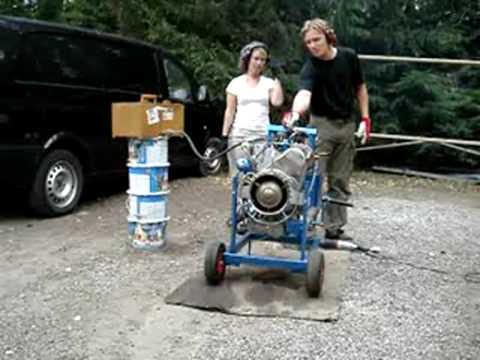 Test run of my Rover 1S gas turbine jet engine - YouTube
