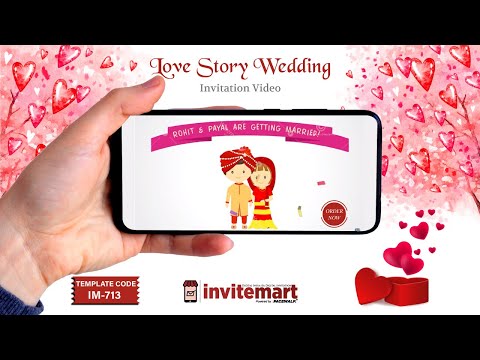 Romantic Love Story Wedding Video Invite | Personalized Digital Design | IM-713