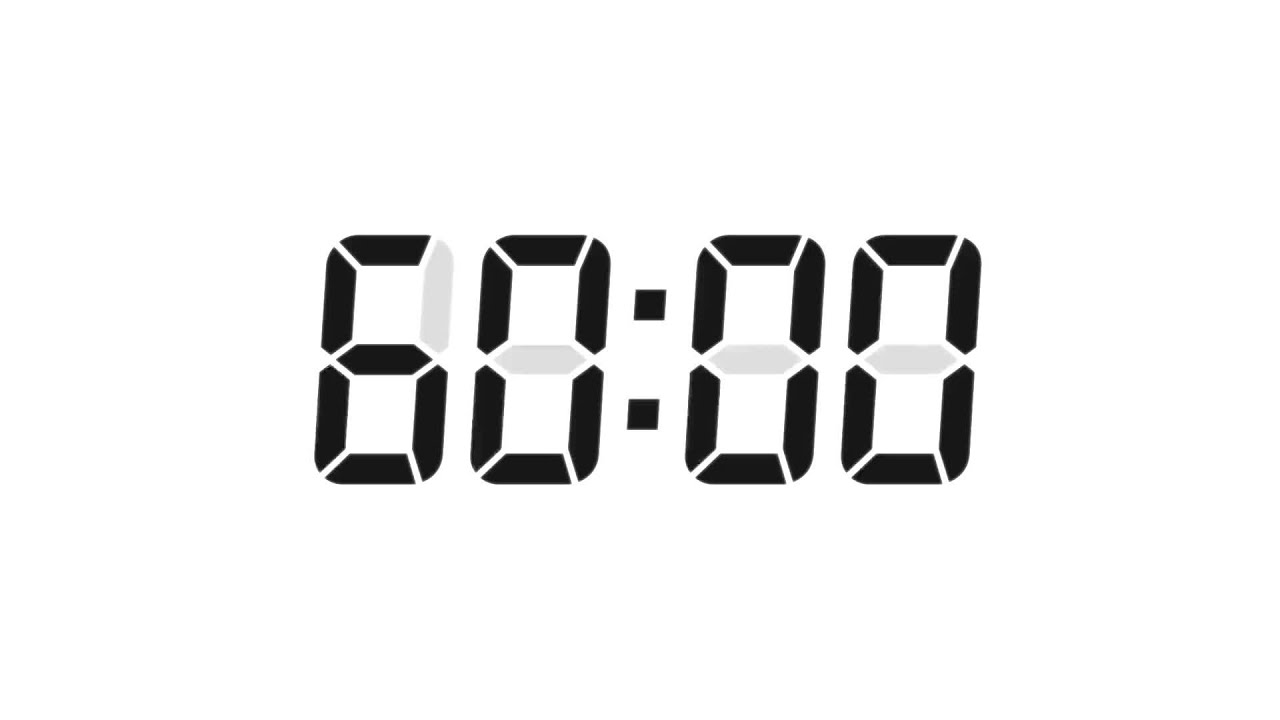 60 Seconds Digital Countdown Timer | White Background | Black Text | No ...