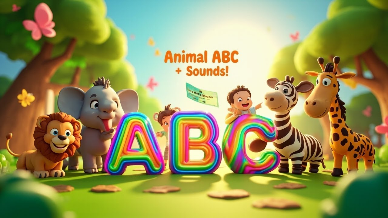 ABC Song + Animal Sounds | Jungle Book Animals | Jingle Gems Nursery ...