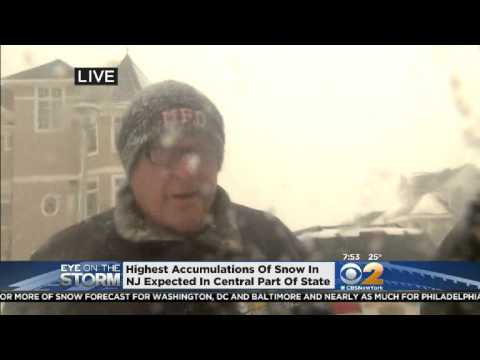 Meg Baker CBS New York Blizzard 2016 Coverage - Jersey Shore - YouTube