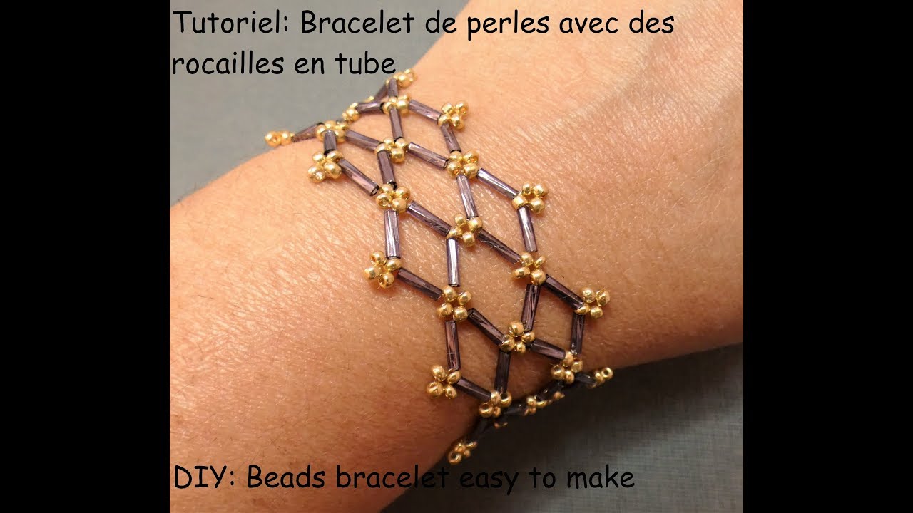 Tutoriel: bracelet en perles avec rocailles en tube (DIY: beads ...