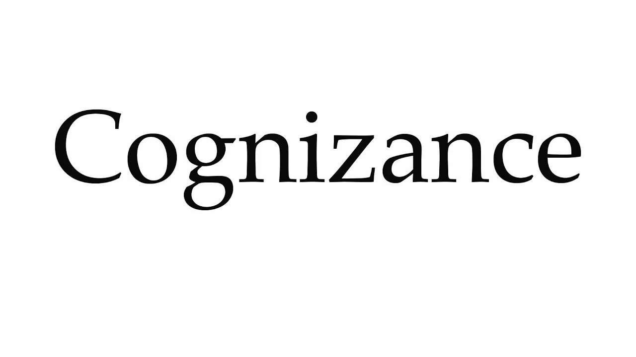 How to Pronounce Cognizance - YouTube