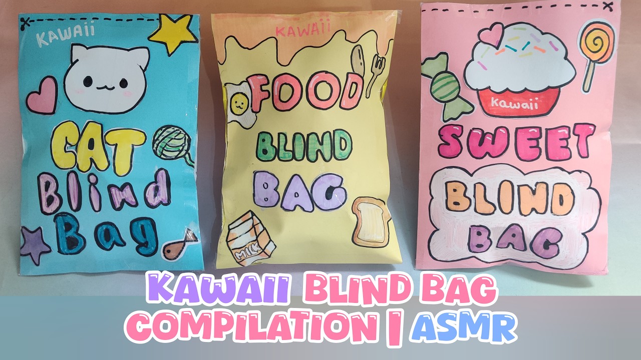 [💮paper diy 💮] |Cute Blind Bags Opening | ASMR |🍫 Kawaii Blind Bags 🍨 ...
