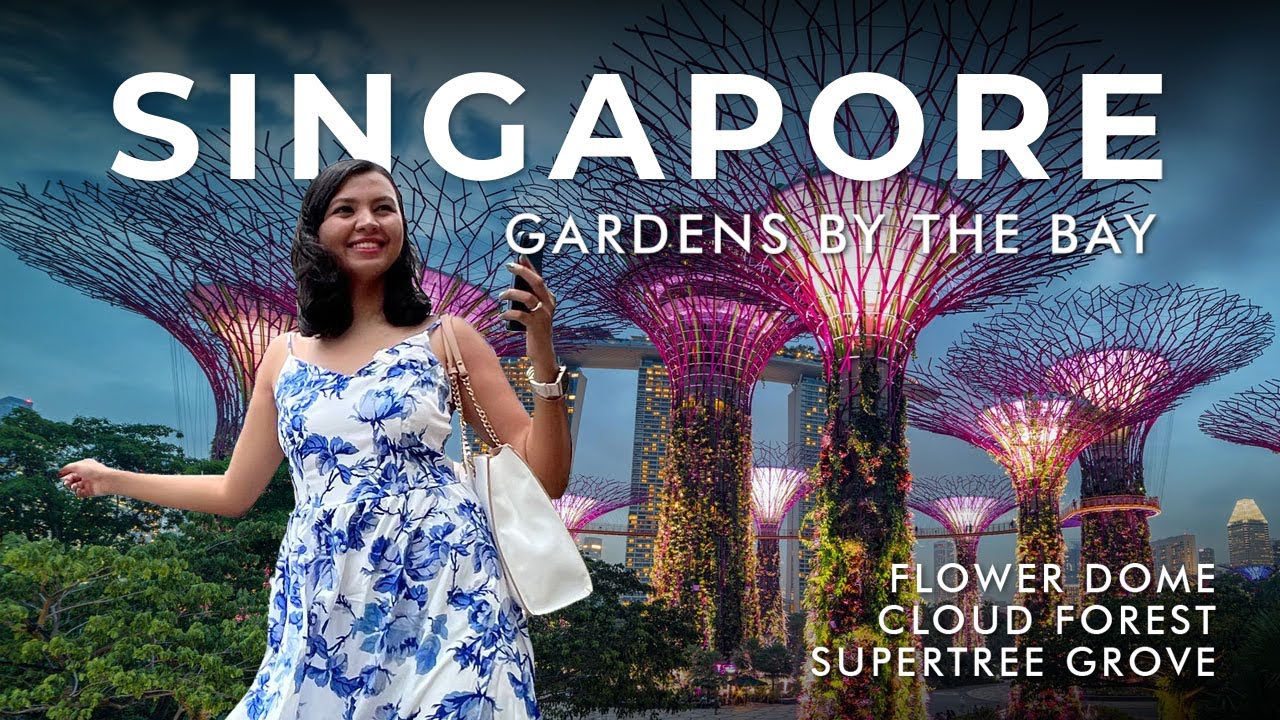 Gardens by the Bay 4k - Cloud forest, Flower dome, Supertree grove ...