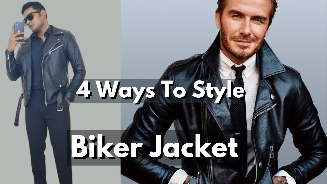 4 Ways To Style Biker Jacket | Biker Jacket Outfits Men - YouTube
