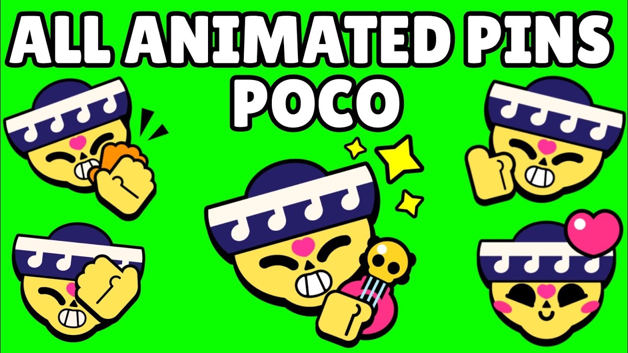 Poco Pins (Animated) | Brawl Stars | Green Screen - YouTube