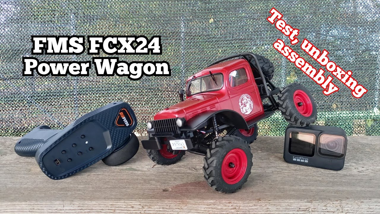 Testing FMS 1:24 FCX24 Power Wagon RTR, unboxing and assembly rc car ...
