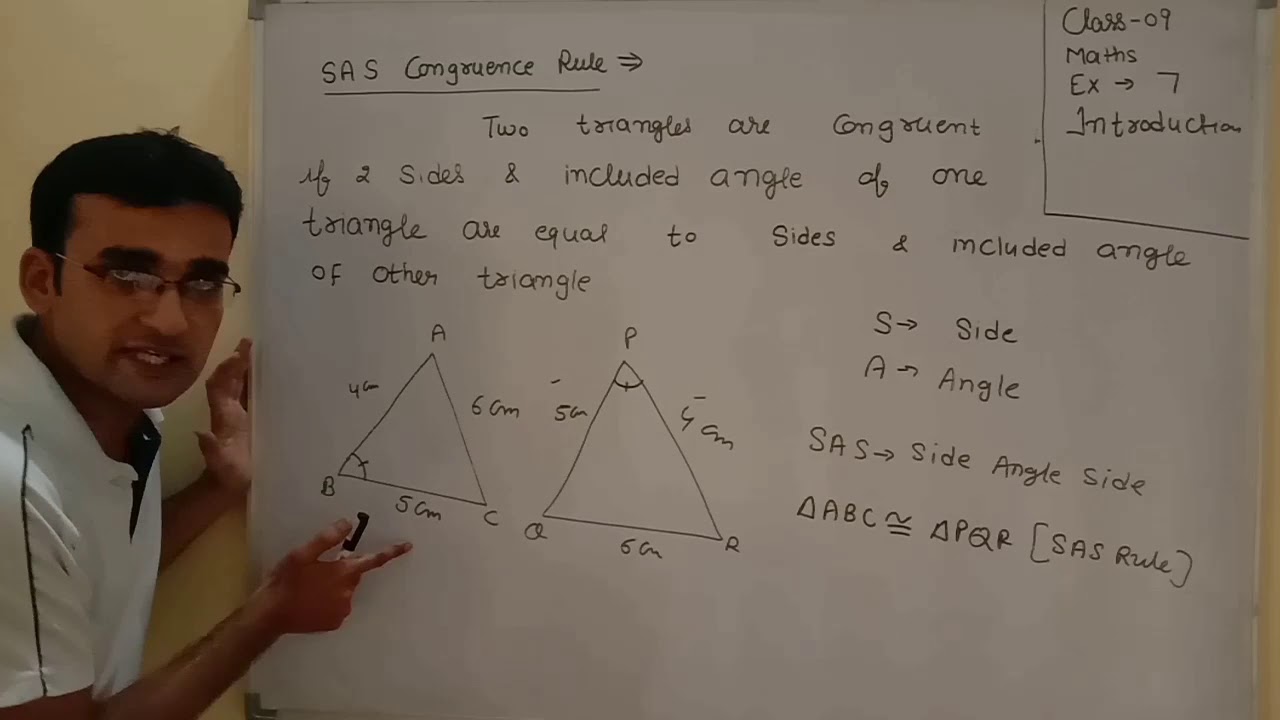 Class 9 Math exercise 7 introduction || SAS rule & ASA Congruence Rule ...